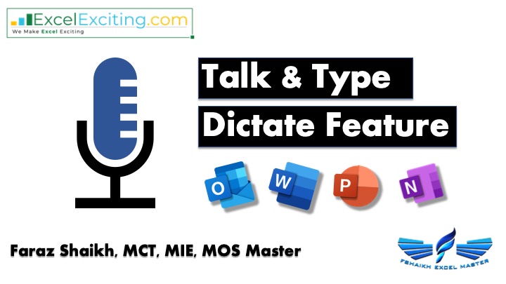 Dictate Feature Microsoft Office Application will type for you - Excel ...